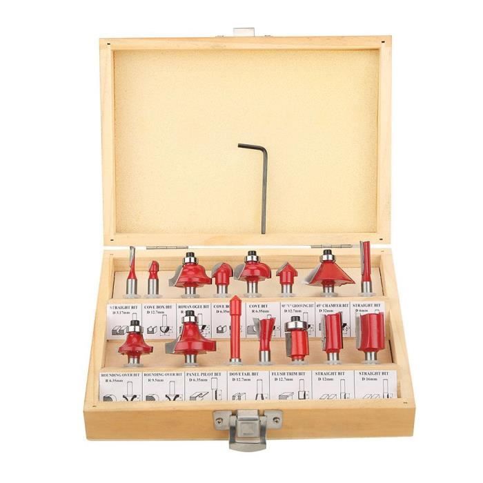 Fraiseuse 15 mèches en carbure de tungstène, jeu de toupies à bois ...