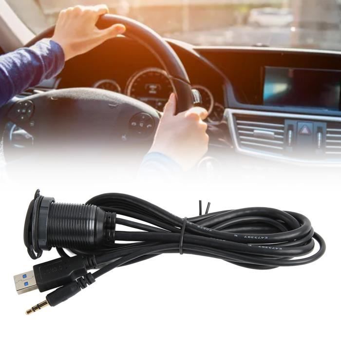 JIM-USB 3.0 AUX DC 3.5mm Port câble de montage de voiture pour tableau de bord de moto de bateau ...