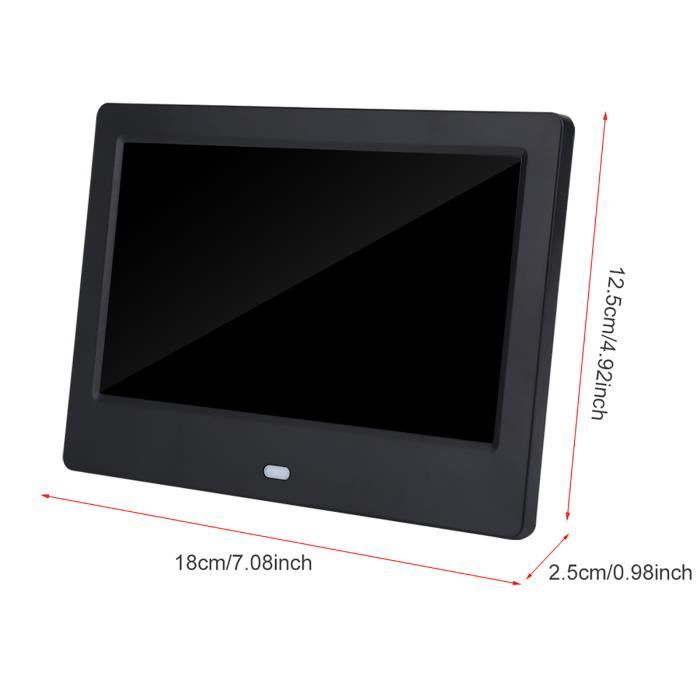 7 HD Screen Digital Photo Frame Alarm Clock Music Movie Player (Black ...