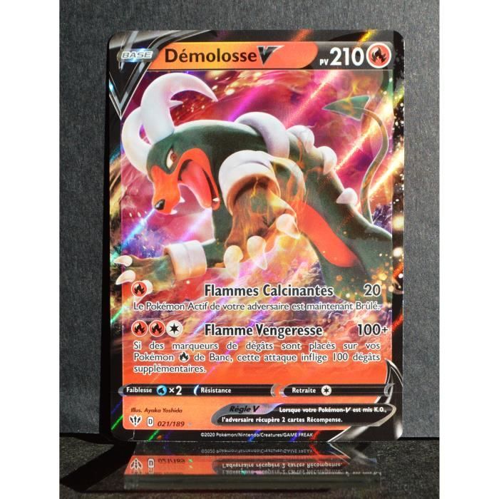 Carte Pokémon Démolosse V - Misprint 210 PV 021-189 EB03 - Ténèbres Embrasées NEUF FR ...