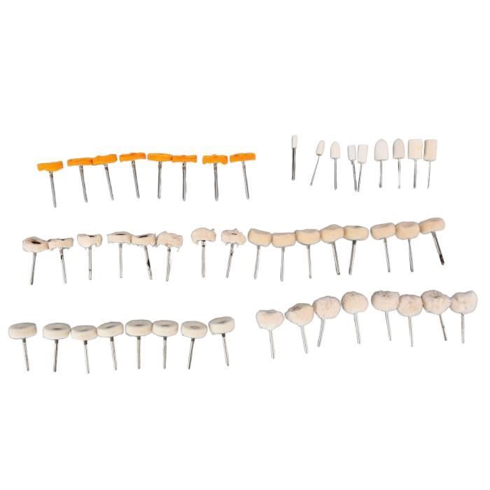 Qiilu kit de tête de polissage 50 pièces tête de polissage 3mm mandrin ...