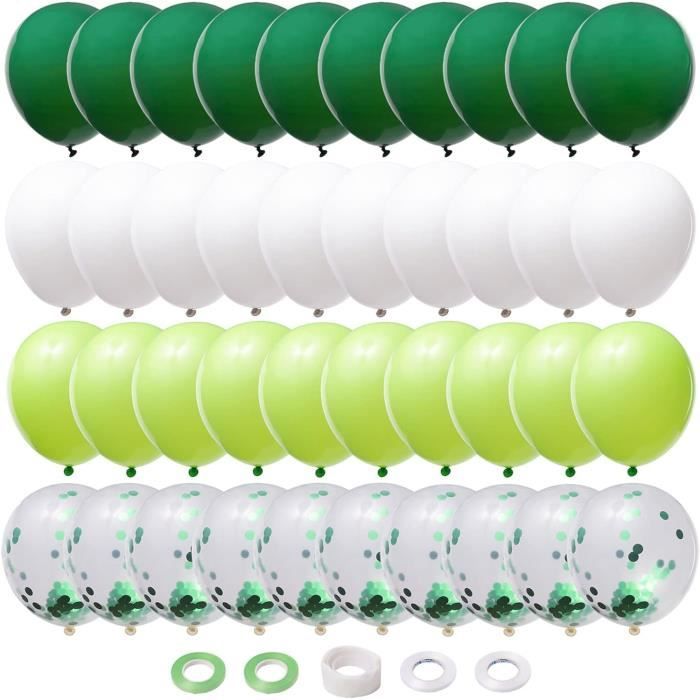 85 Pièces Vert Ballon Set, Ballon Confettis, 12 Pouces Latex Ballon Baudruche, Ballon ...