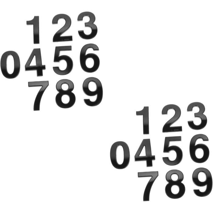 20 Pièces 10Cm Plaque De Porte Numérique Noir Décor À La Maison Bureau ...