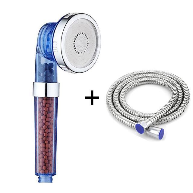 POMMEAU DE DOUCHE,Blue 1.5m hose--pommeau de douche rond, 3 Modes, SPA ...