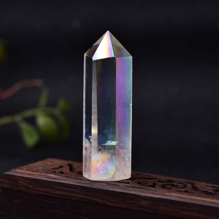 PIERRE VENDUE SEULE,Aura Clear Quartz-50-60mm--Baguette en cristal de ...
