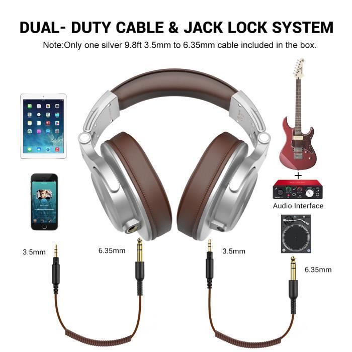 Casque DJ, Casque Audio Studio Professionnel, Casque Filaire, Casque de ...
