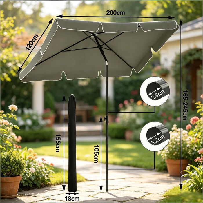 Parasol format rectangulaire usage extérieur modèle de plage ...
