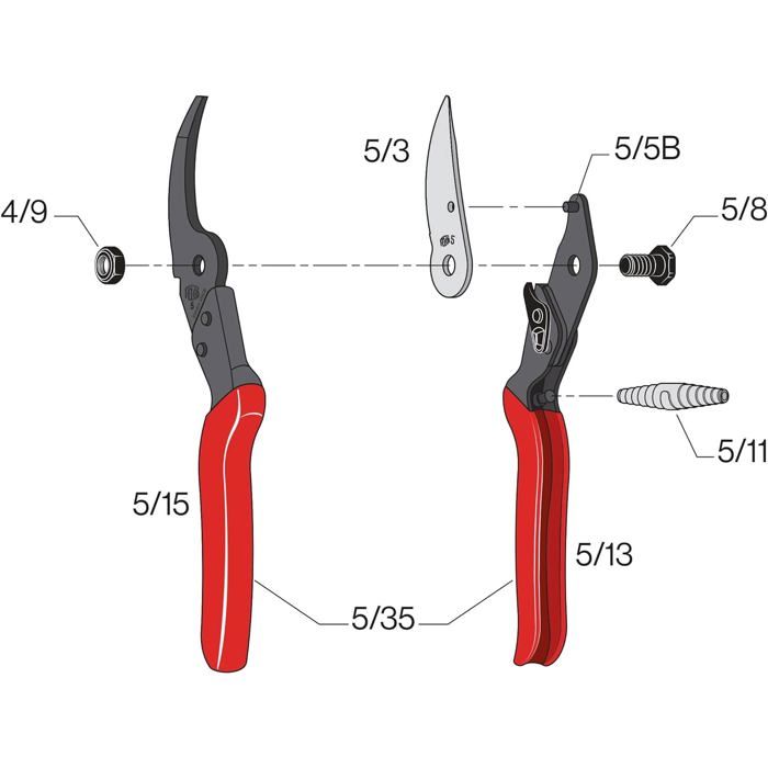 Sécateur à une main - FELCO - Modèle 5 - Lame acier haute qualité ...