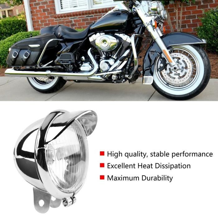 Garosa Feu moto rétro Lampe de phare antibrouillard rétro DC 12V ...