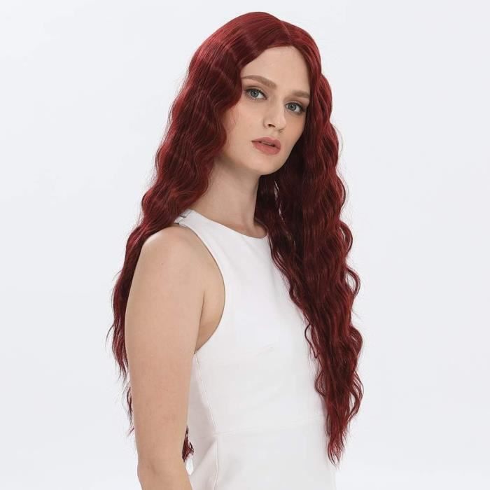 Perruques Lace Front Wigs Synthetique 76Cm Longue Perruque Ondulée ...
