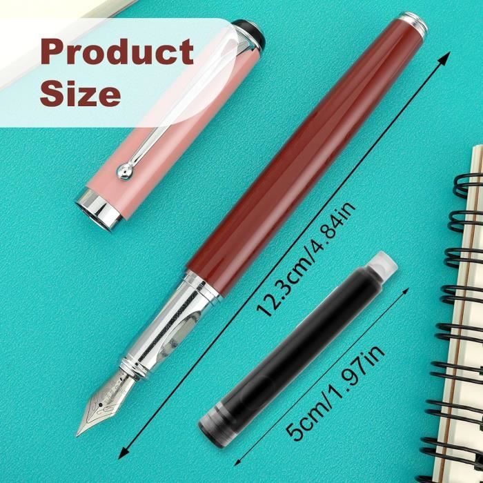 Amaxiu Lot De Stylos Plume En Métal À Pointe Fine Avec 10 Cartouches D ...