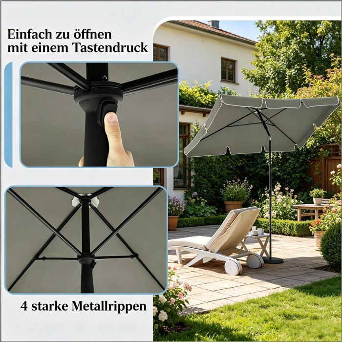Parasol format rectangulaire usage extérieur modèle de plage ...