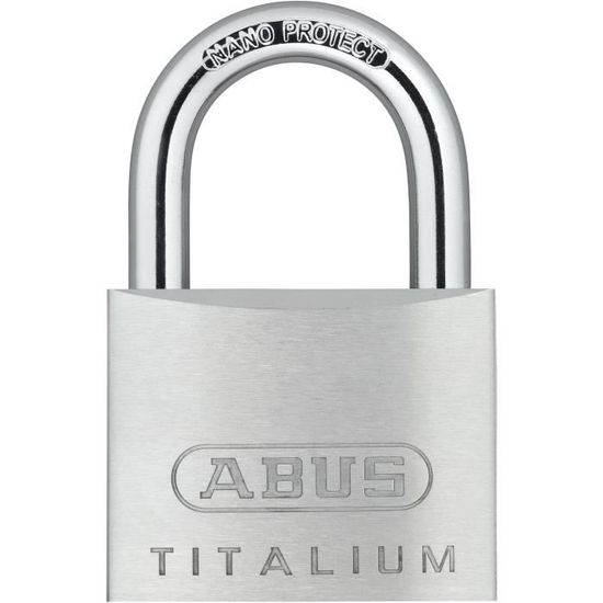 Cadenas - ABUS - 64TI/50 Titalium - Corps aluminium - Clé paracentrique - Risque de vol moyen ...
