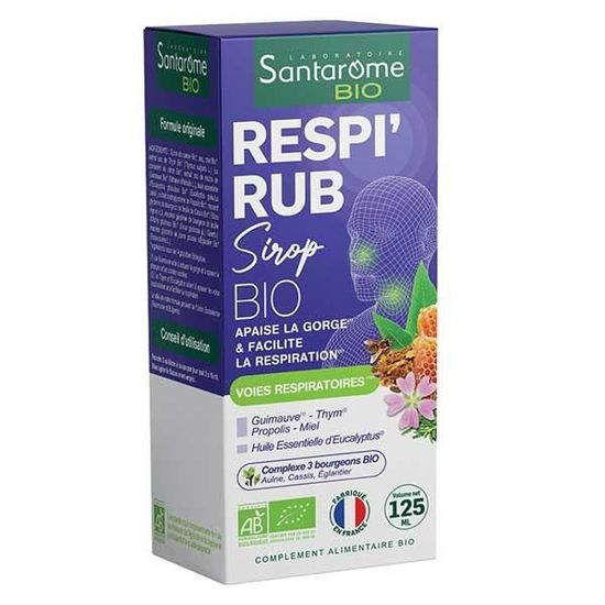 Santarome Bio Respi'Rub Sirop Bio 125ml - Cdiscount Santé - Mieux vivre