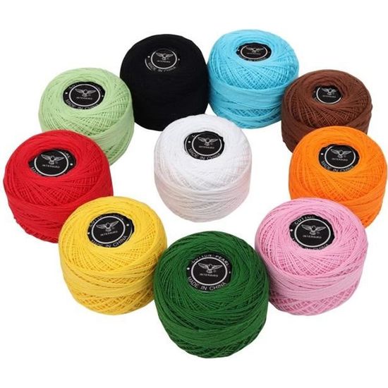 Kurtzy Fil pour Crochet - Fil à Tricoter 10 pièces - Fil de Coton pour ...