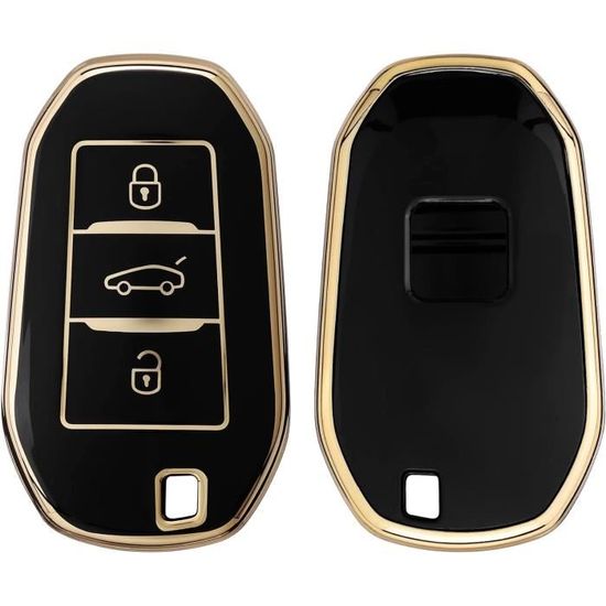 Boitier Clef Voiture Compatible Avec Peugeot Citroen Smartkey (Keyless Go Uniquement) 3-Bouton ...