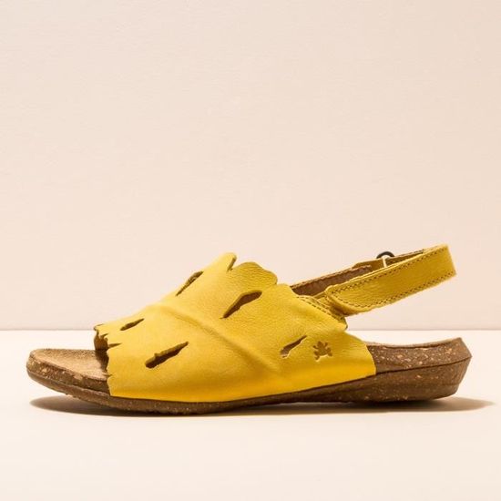 Sandales Femme - El naturalista - Jaune - Cuir - Plat - Basse Jaune ...