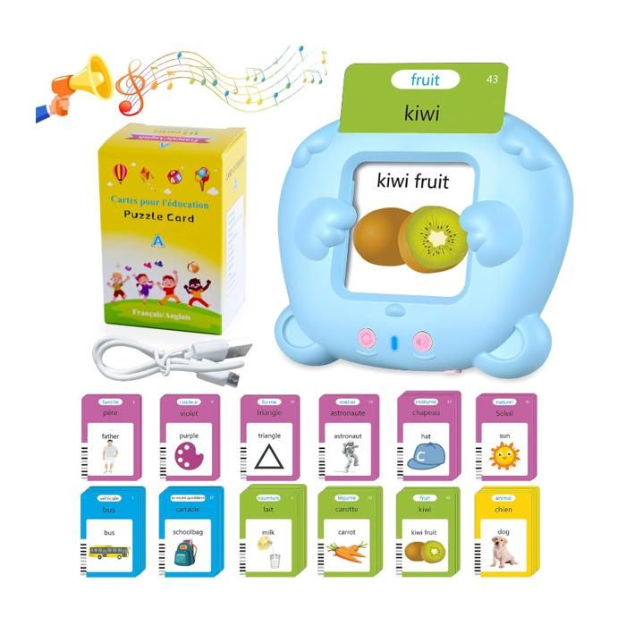 Cartes éducatives, 112 Cartes mémoire bilingues Recto-Verso, 224 Mots ...