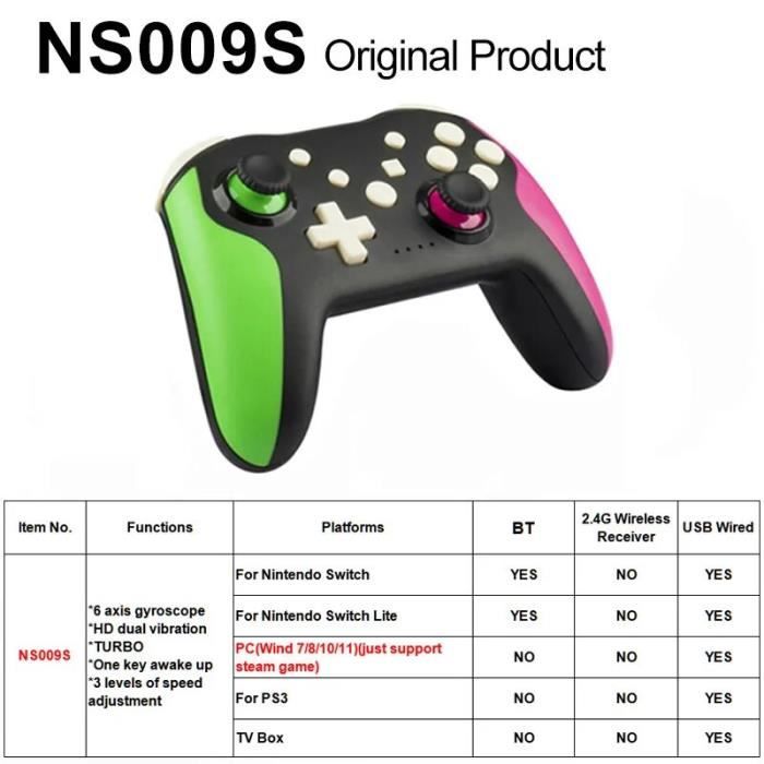 Manette de jeu - AIHONTAI - NS009S/NS009N/MG25Z - Sans fil Bluetooth ...