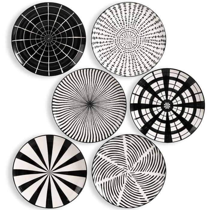 Assiettes Plates Porcelaine Assiette Noir - Grande Assiette Plate ...