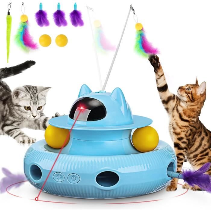 Jouet Chat Interactif 4 En 1 - [MARQUE] - [n703] - Plume, Lumière Rouge, Balle - Charge USB ...