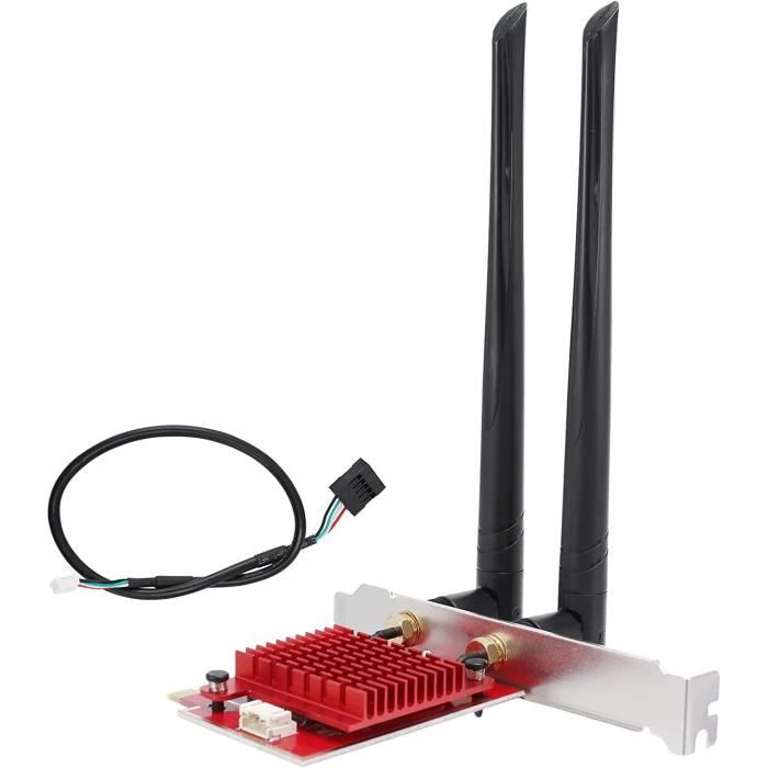 Carte réseau WiFi6 PCIE Intel AX210 Carte Wi-Fi 5400 Mbit-s Adaptateur WiFi sans fil 802.11AX WI ...