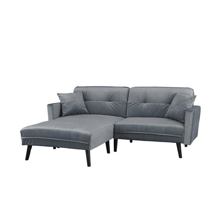 Méridienne d'angle 3 places convertible - Velours - Coloris différents ...