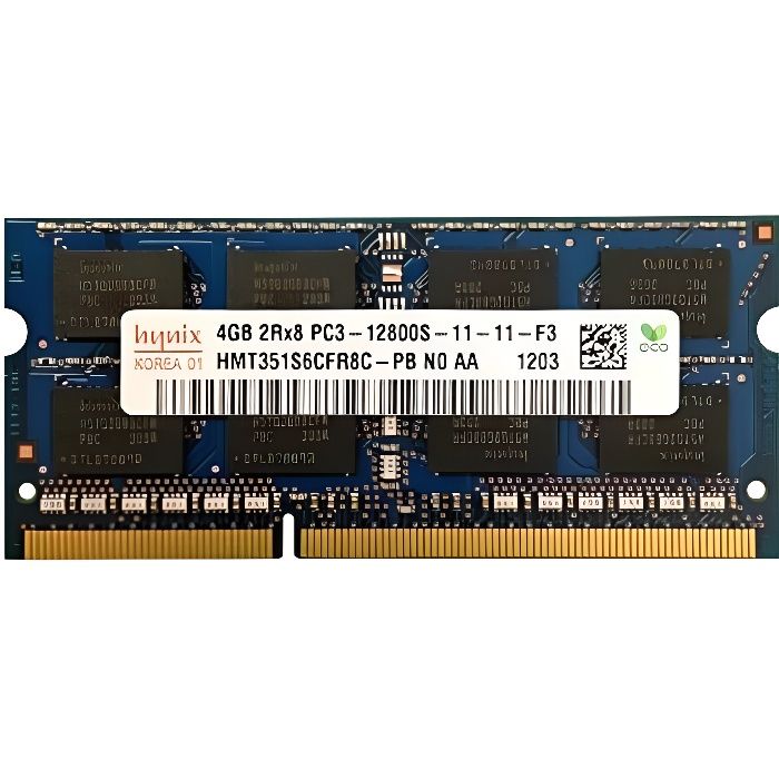 RAM,Jeu de puces Hynix 4GB 2Rx8 PC3 12800S DDR3 1600Mhz 4gb pour ...