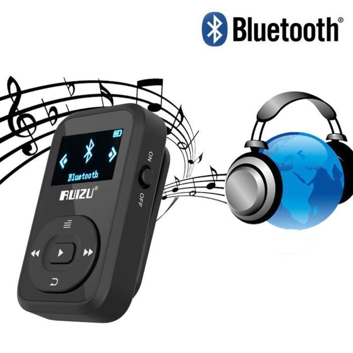 RUIZU X26 Clip de 8 Go Sport Bluetooth MP3 MP4 Lecteur de musique Écran ...