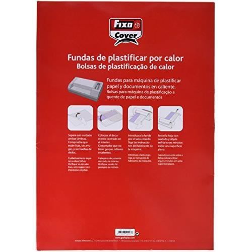 FIXO -Boîte de 100 Pochettes à plastifier A3 brillant 303 x 426 mm MY ...