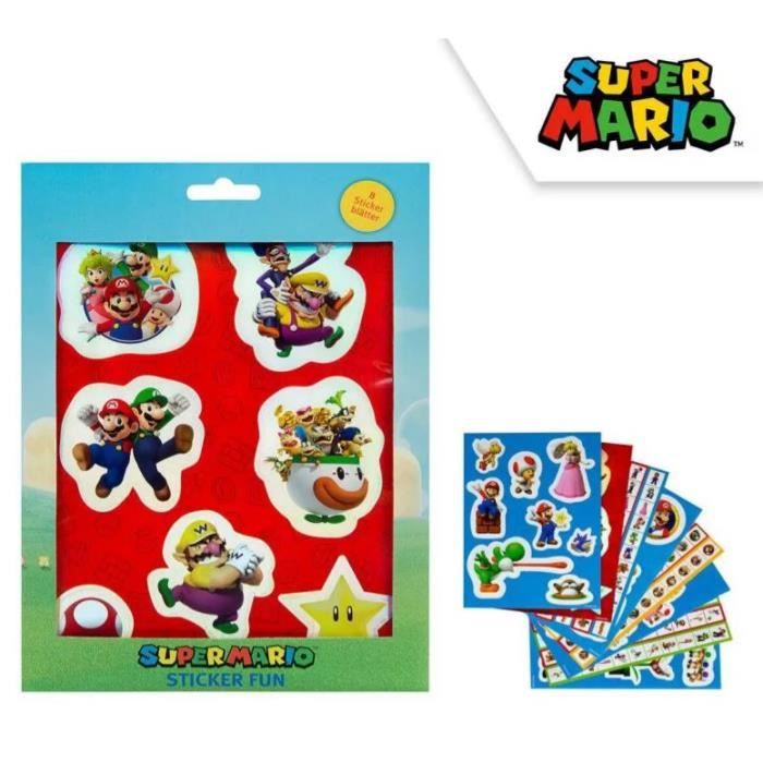 Autocollants - Super Mario - 8 feuilles - Mixte - A partir de 5 ans ...