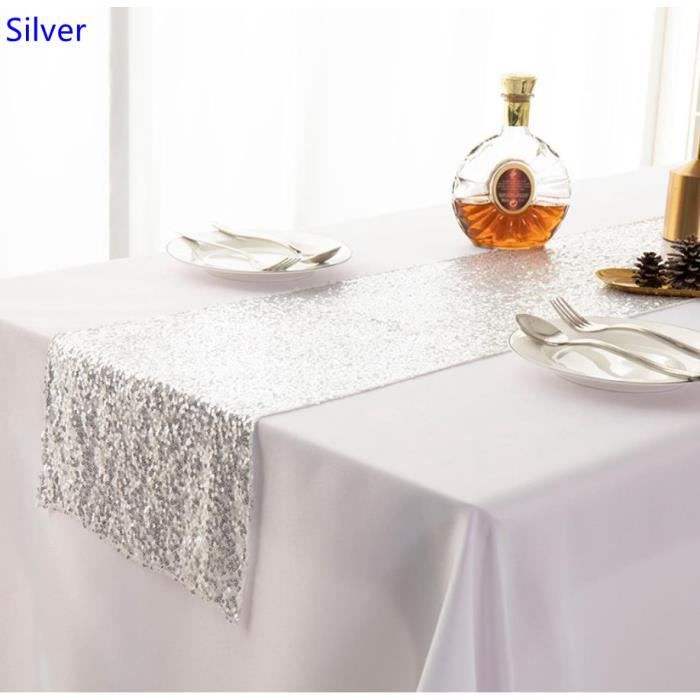 Chemin de Table - SILVER - Brillant à paillettes - Style de luxe ...