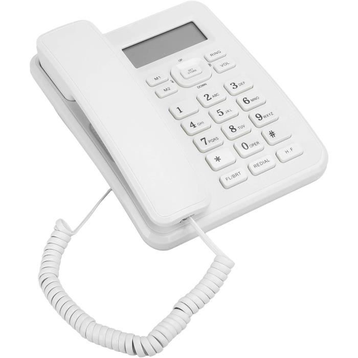 Téléphone Domestique,Équipement De Ligne Fixe Blanc,Réveil À 3 Groupes ...