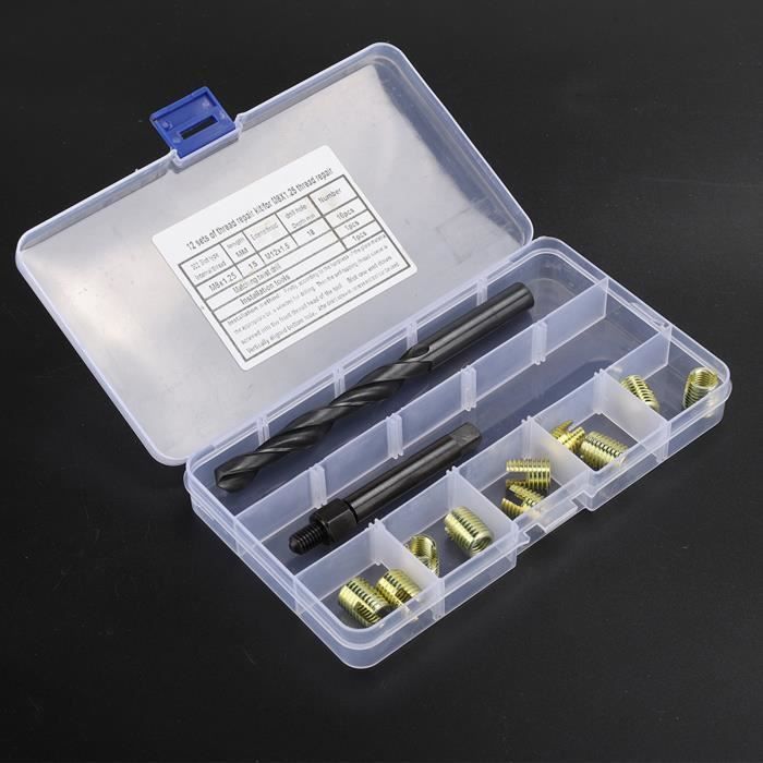 12pcs Kit de réparation de filetage M8 x 1.25 Kit d'accessoires de ...