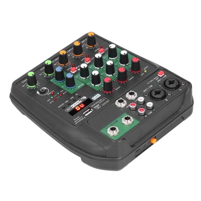 HURRISE table de mixage portable F4‑MB Portable Mini Mixer 4 Canaux DJ ...