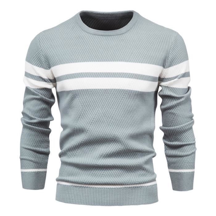 Pull Homme En Tricot Automne Hiver Casual Pullover Manches Longues ...