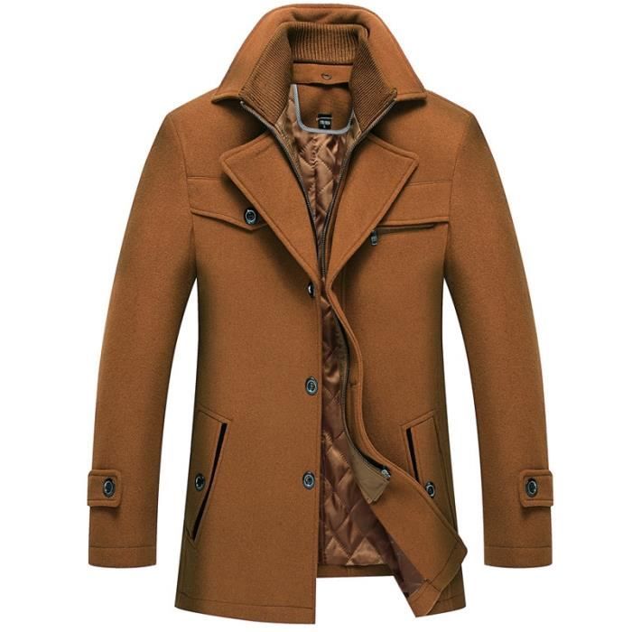 Manteau - caban,Manteau en laine épais et chaud pour hommes,Trench-Coat ...