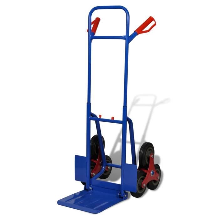 Diable 6 roues bleu et rouge capacité de charge 150 kg - Cdiscount ...