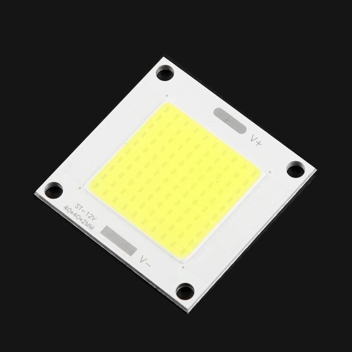Qiilu Puce LED 12-14V 50W COB LED Ampoule de panneau de lumière à puce intégrée pour projecteur ...