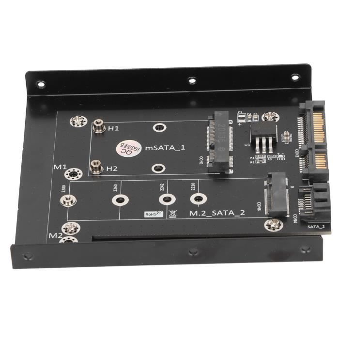 Tbest MSATA/M2 vers SATA3 Adaptateur SATA 2 en 1 MSATA/M2 NGFF SSD vers convertisseur SATA3 ...