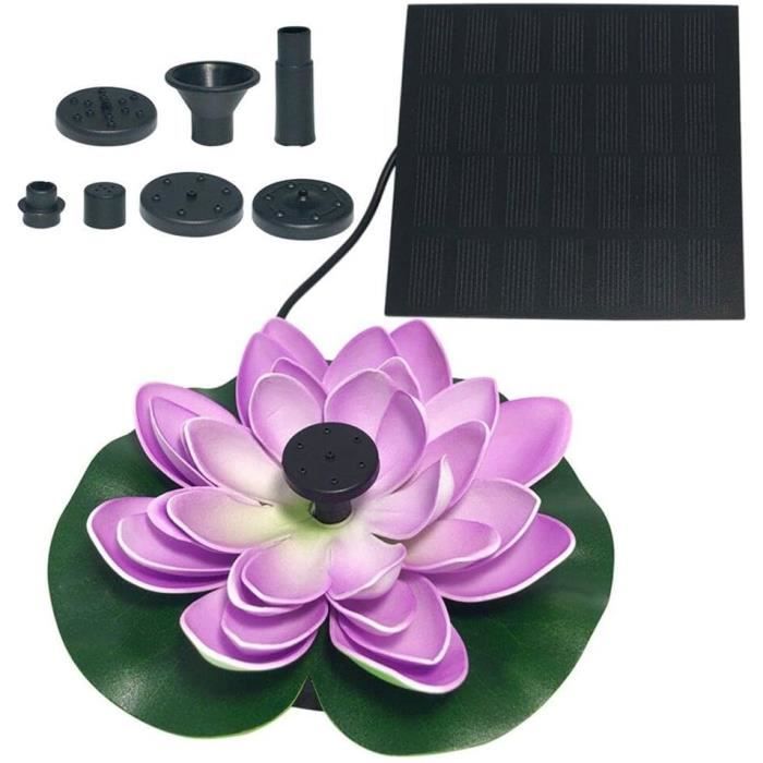 Fontaine À Eau Solaire, 2.5W Mini Fontaine Lotus Flottante, Décoration ...