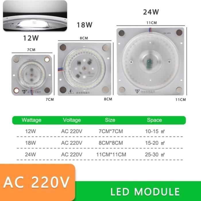 AMPOULE LED,MINI Module Cold-24W--Éclairage Led haute luminosité 12W ...
