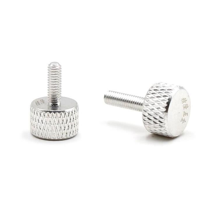 Sliver-M4-6mm -Vis à molette en aluminium moleté coloré M3 M4 * 6-8-10 ...