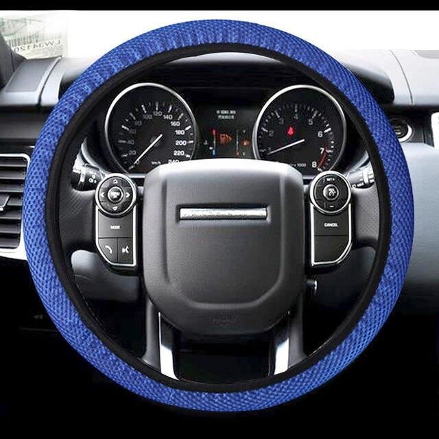 COUVRE-VOLANT,Bleu--Couvre volant universel en soie glacée de 38CM ...