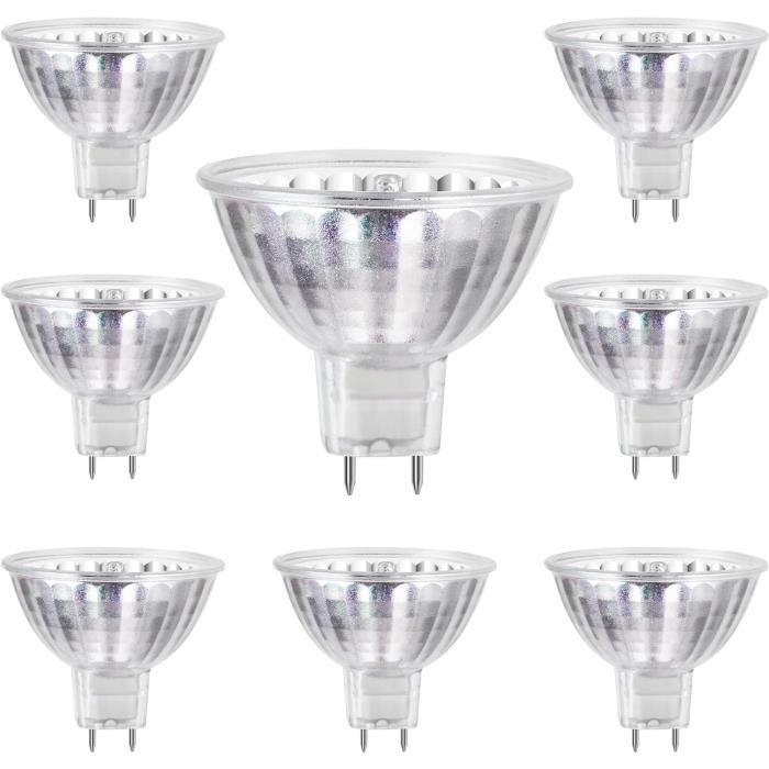 Ampoules Halogènes GU5.3 (8Pièces) Ampoule Spot MR16 12V 50W 700LM ...