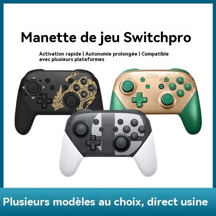 Manette Switch Pro pour Nintendo Switch, style noir classique,Sans NFC ...