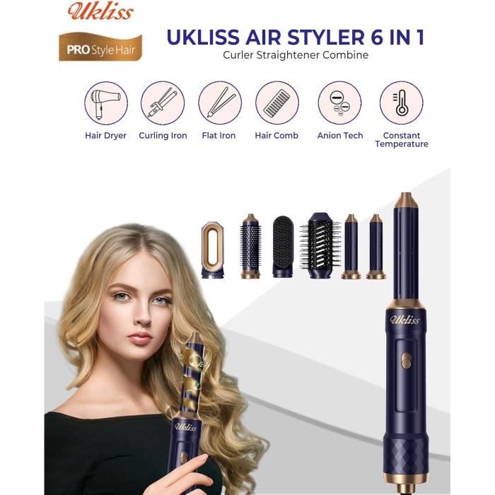 Brosse Soufflante Set, Air Styler 6 In 1 Avec 6 Accessoires, Brosse ...