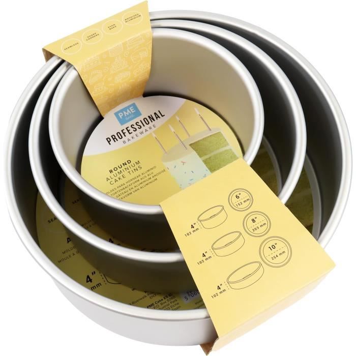 Moules À Gâteaux Ronds 15, 20, 25 Cm X 10 Cm De Profondeur, Lot De 3 ...