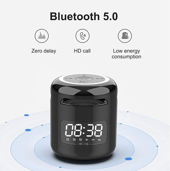 Enceinte Sans Fil Mega Bass Multifonction Avec Veilleuse Bluetooth 5.0 ...
