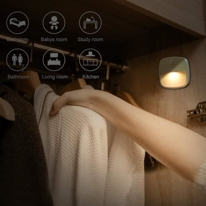 Veilleuse Led, Lampe De Nuit Murale Avec Détecteur De Mouvement ...